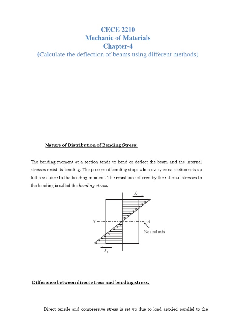 Mechanics of Materials (CH 3 and 4 | PDF | Bending | Stress (Mechanics)