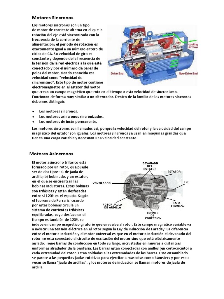 Motores Síncronos | PDF | Transformador | Corriente eléctrica