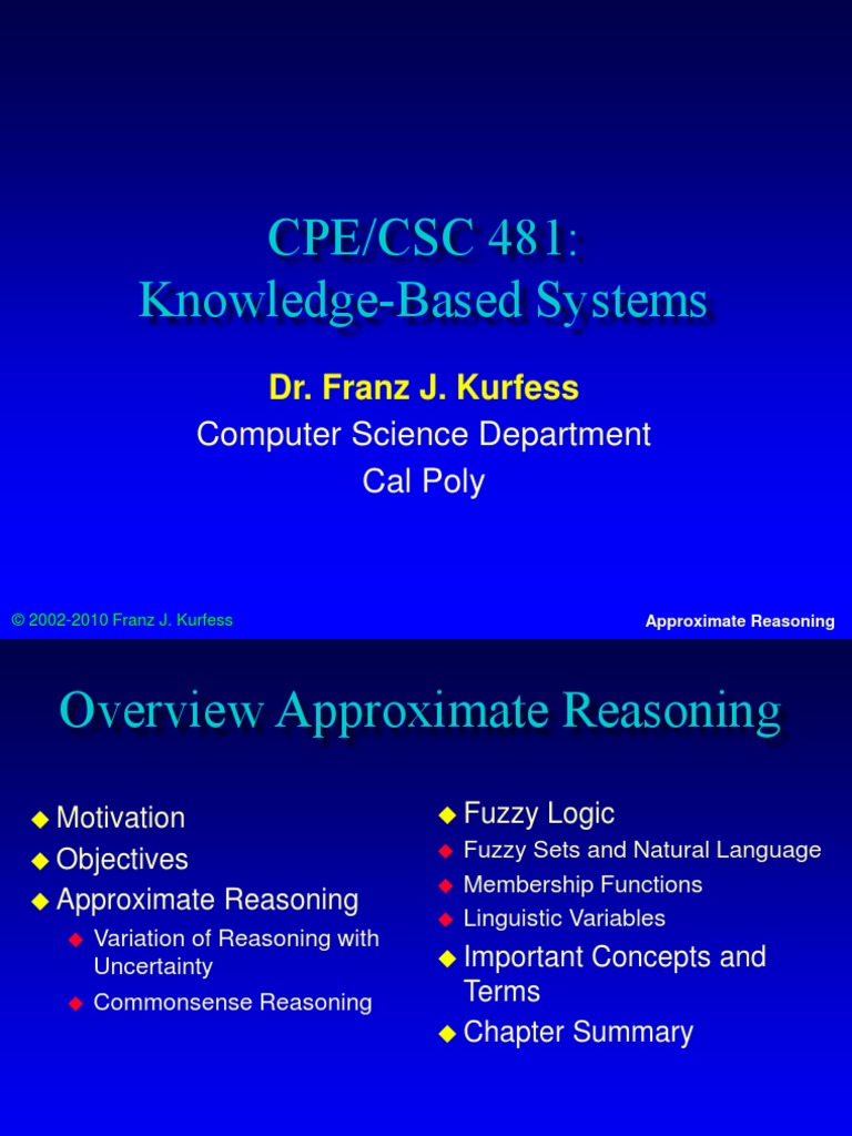 6 Approximate Reasoning | PDF | Fuzzy Logic | Logic