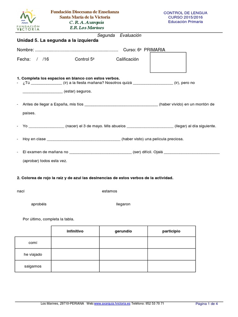 C Lengua 6 U5 PDF | PDF | Reglas | Verbo