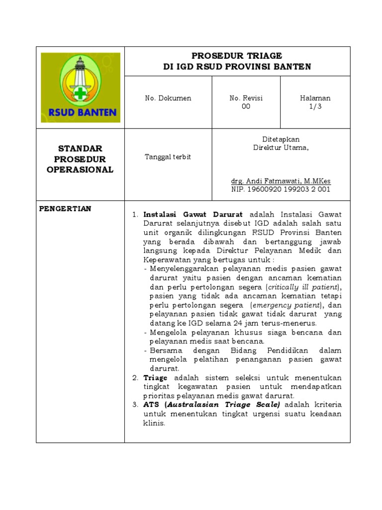 SOP Triage Baru 120521 | PDF