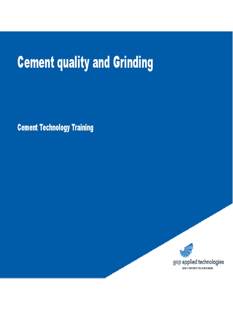 Cement Quality and Grinding | PDF | Concrete | Cement