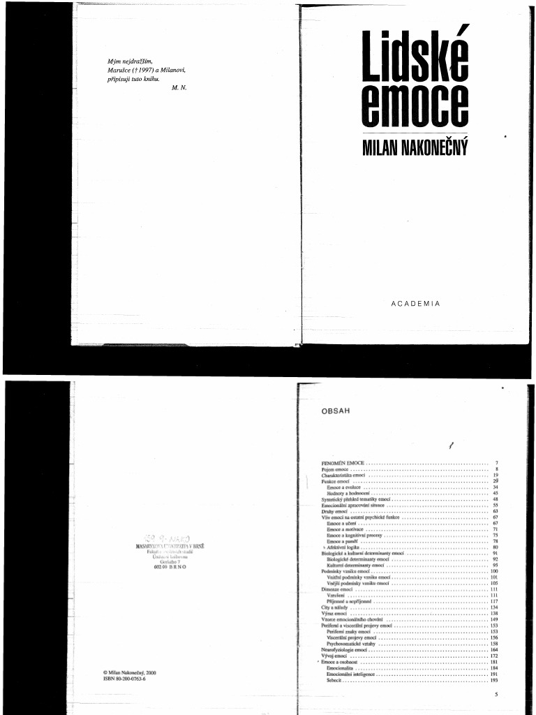 NAKONEČNÝ Milan - Lidské Emoce | PDF