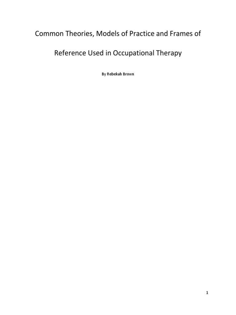 Theory Models of Practice Frames of Reference | PDF | Perception ...