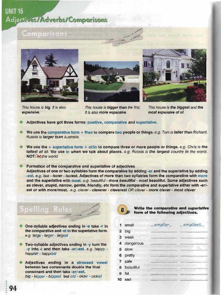 Comparisons Adjectives and Adverbs Grammarway 1 Dooley Evans | PDF