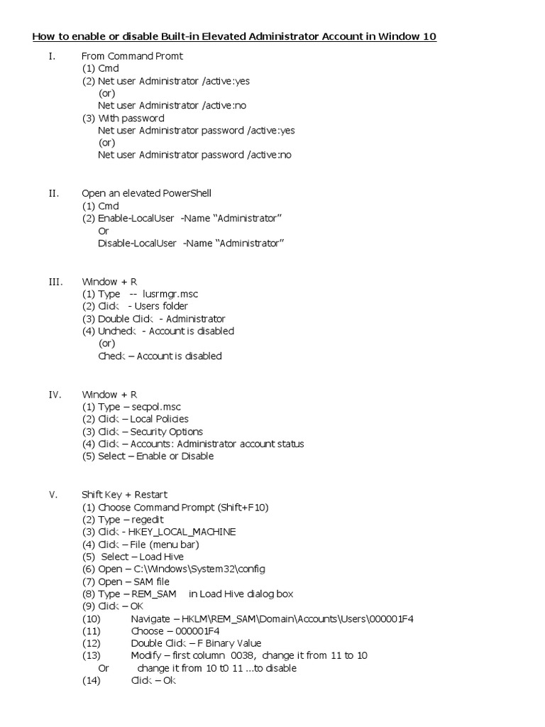 How To Enable or Disable Built-In Elevated Administrator Account in ...