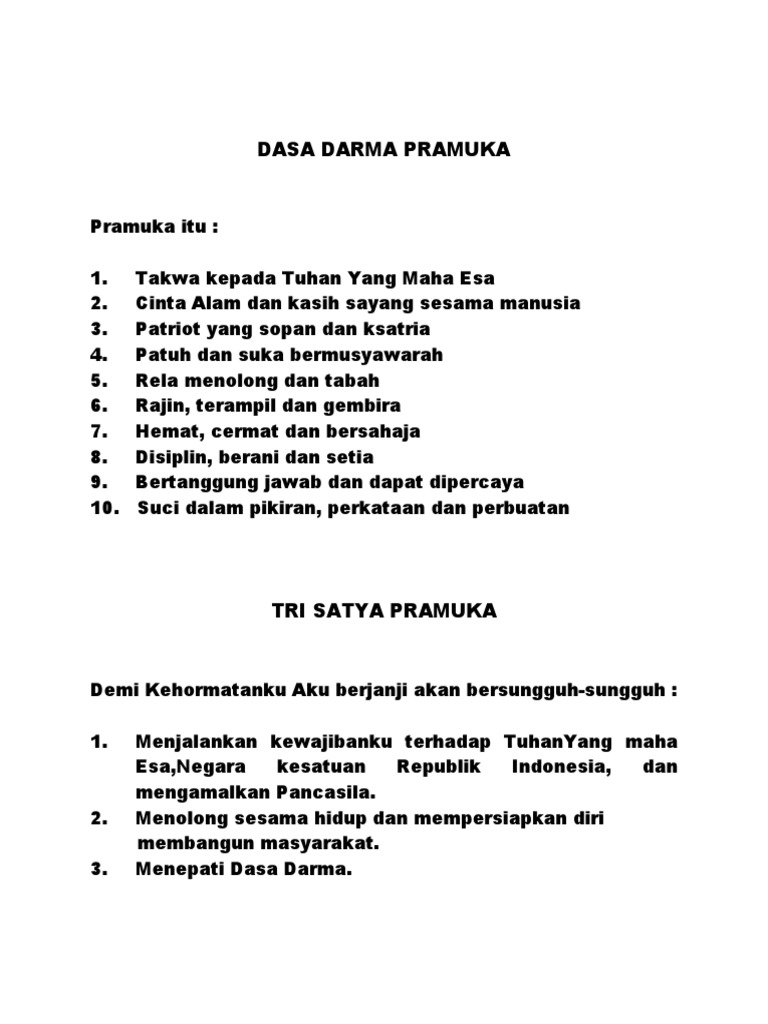 Dasa Darma Pramuka | PDF