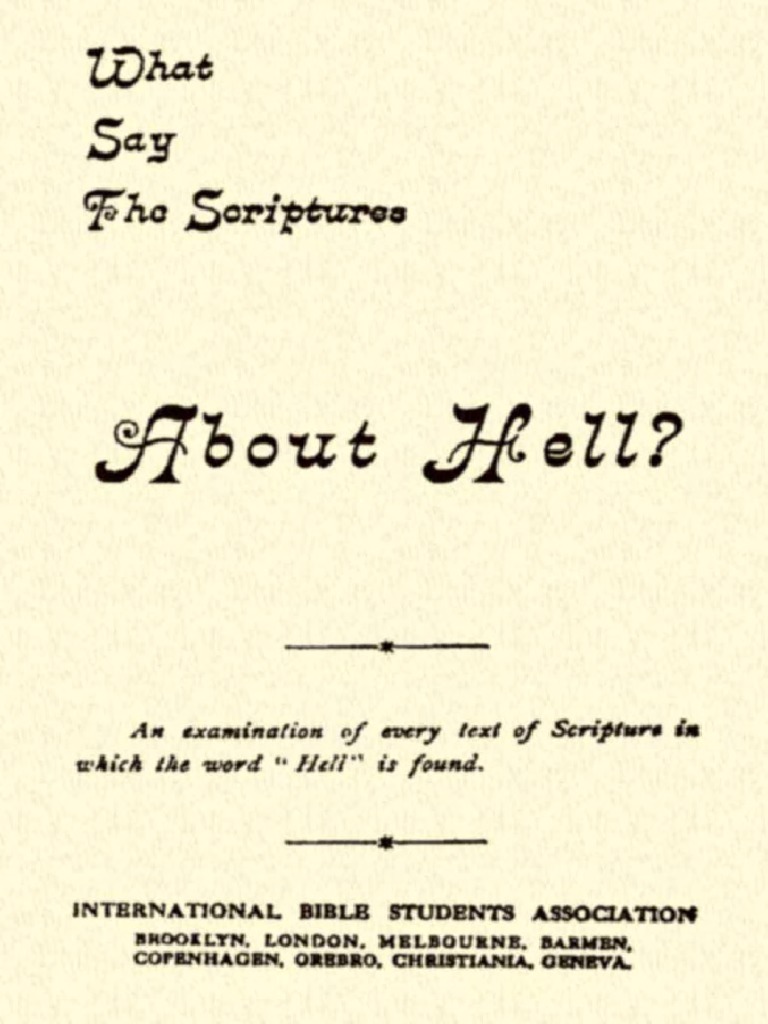 Bl1896 - What Say The Scriptures About Hell | PDF | Hell | Religious ...