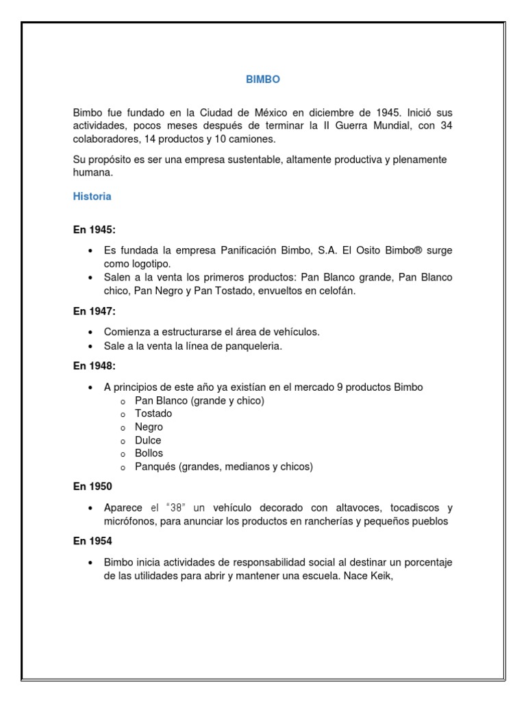 Bimbo | PDF | Business | Alimentos