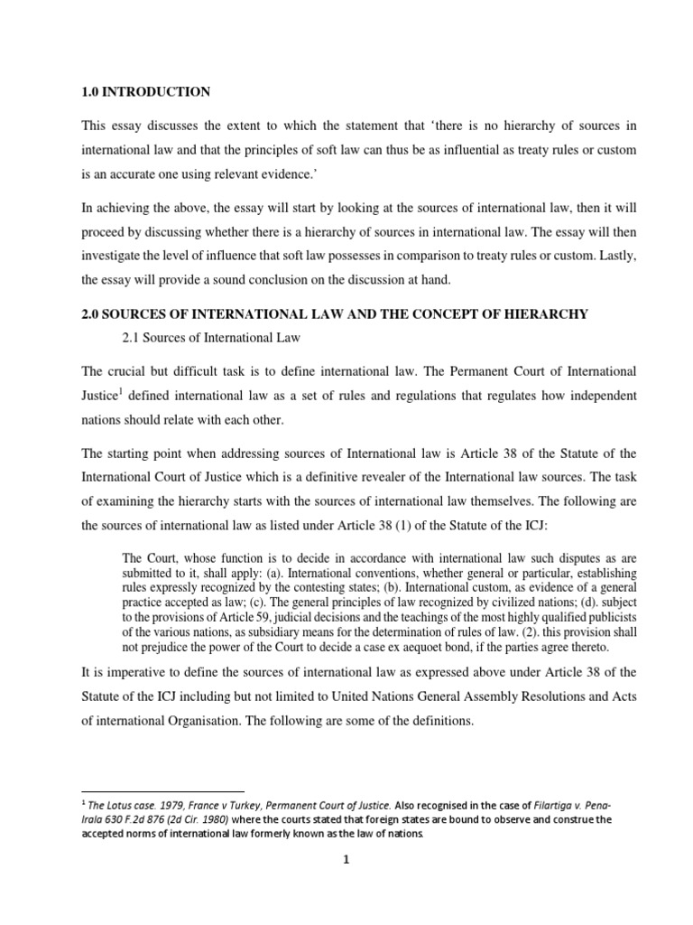International Law: Hierarchy of Sources | PDF | International Law | Treaty
