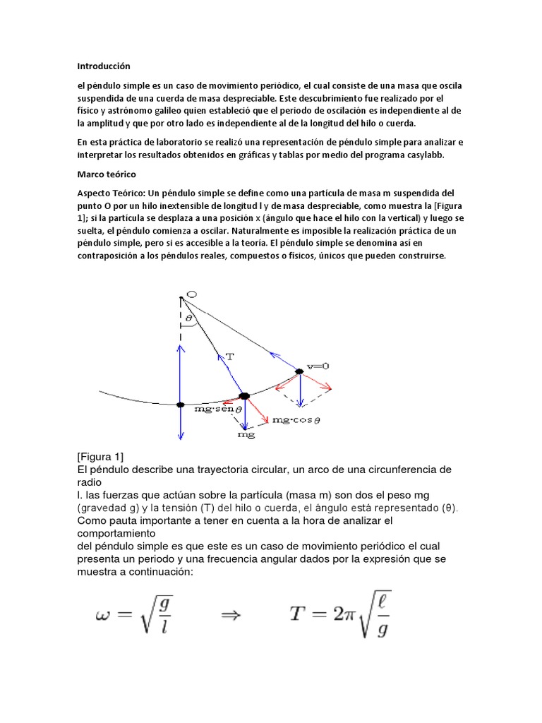 Introducción de péndulo simple | Péndulo | Ciencias fisicas