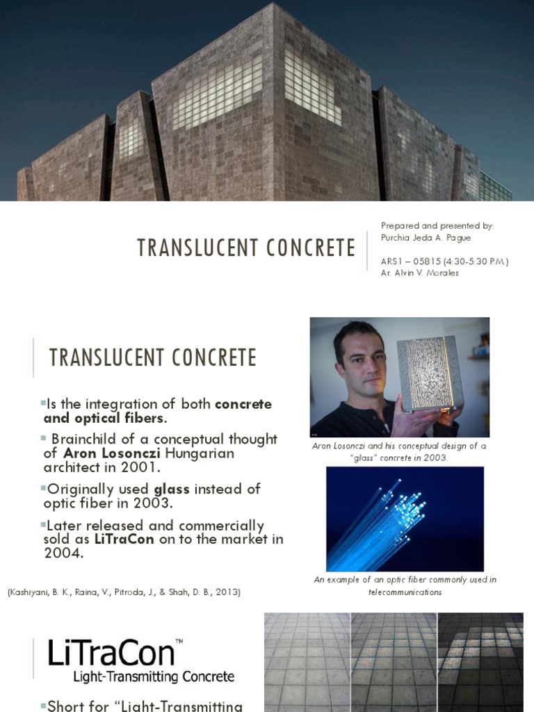 Translucent Concrete Overview and Costs | PDF | Construction Aggregate ...