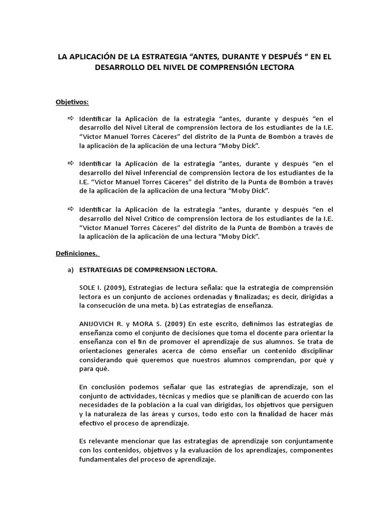 Estrategias Antes, Durante y Despues de La Lectura y Estadistica | PDF ...