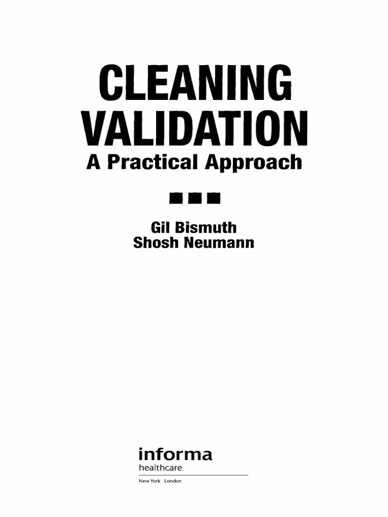 Cleaning Validation A Practical Approach | PDF | Verification And ...