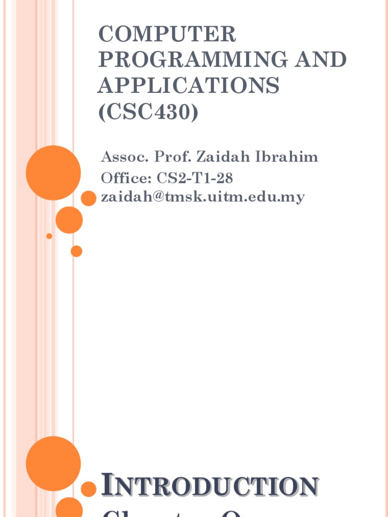 Chapter 1 Intro | Download Free PDF | Programming Language | Computer ...