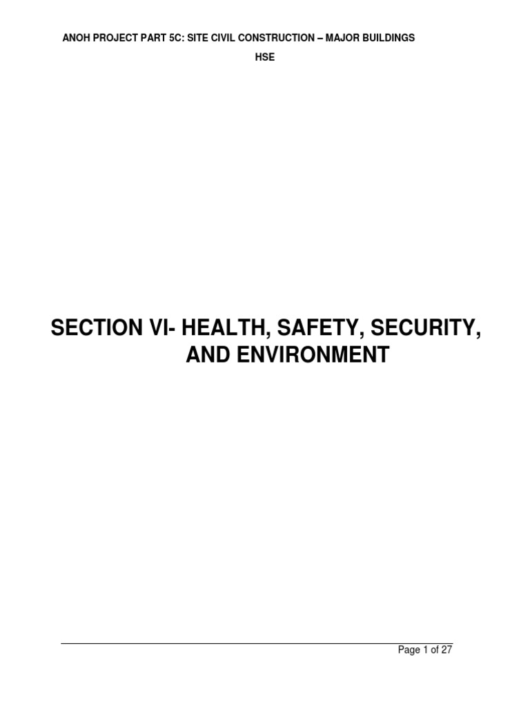 Section Vi - Hsse Major Buildings | PDF | Personal Protective Equipment ...