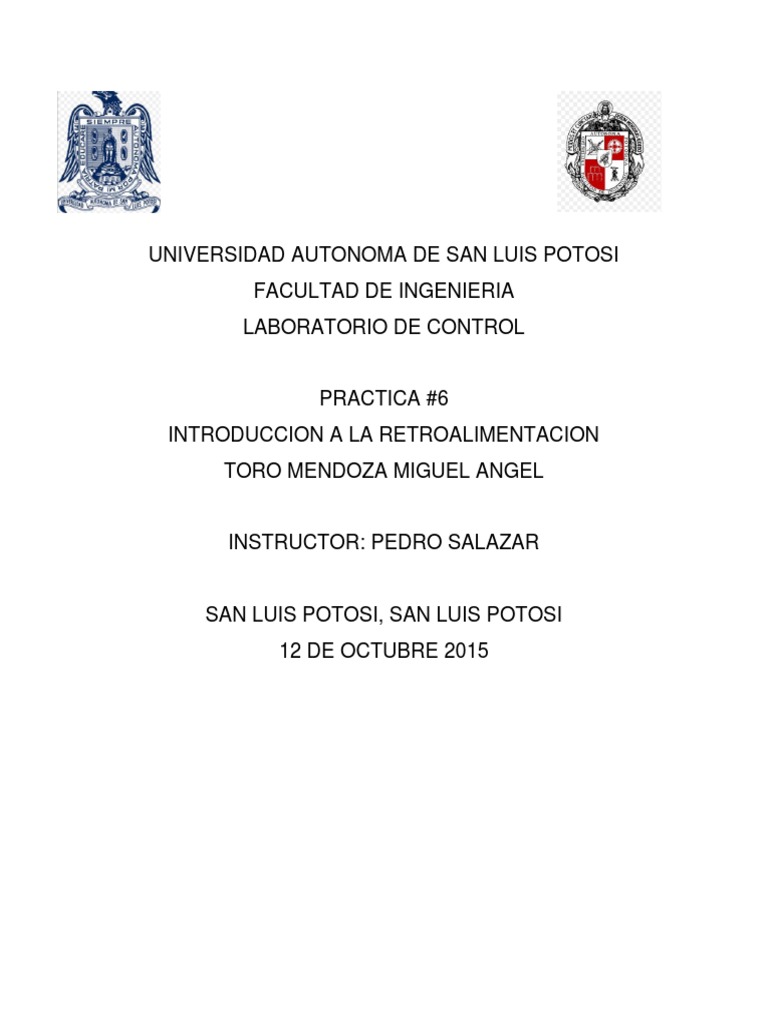Prac6 Miguel Angel Toro Mendoza | PDF | Realimentación | Teoría de sistemas