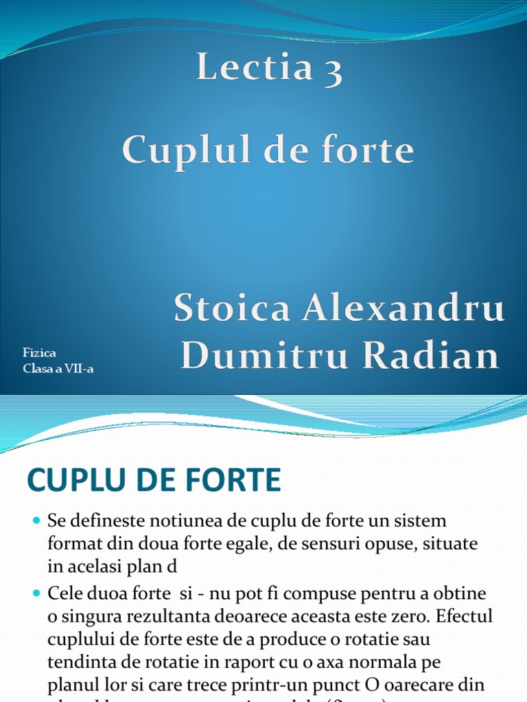 Cuplul de Forte Lectia 3 | PDF