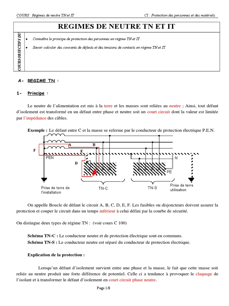 Régimes de Neutre TN et IT en Électricité | PDF | Électricité ...