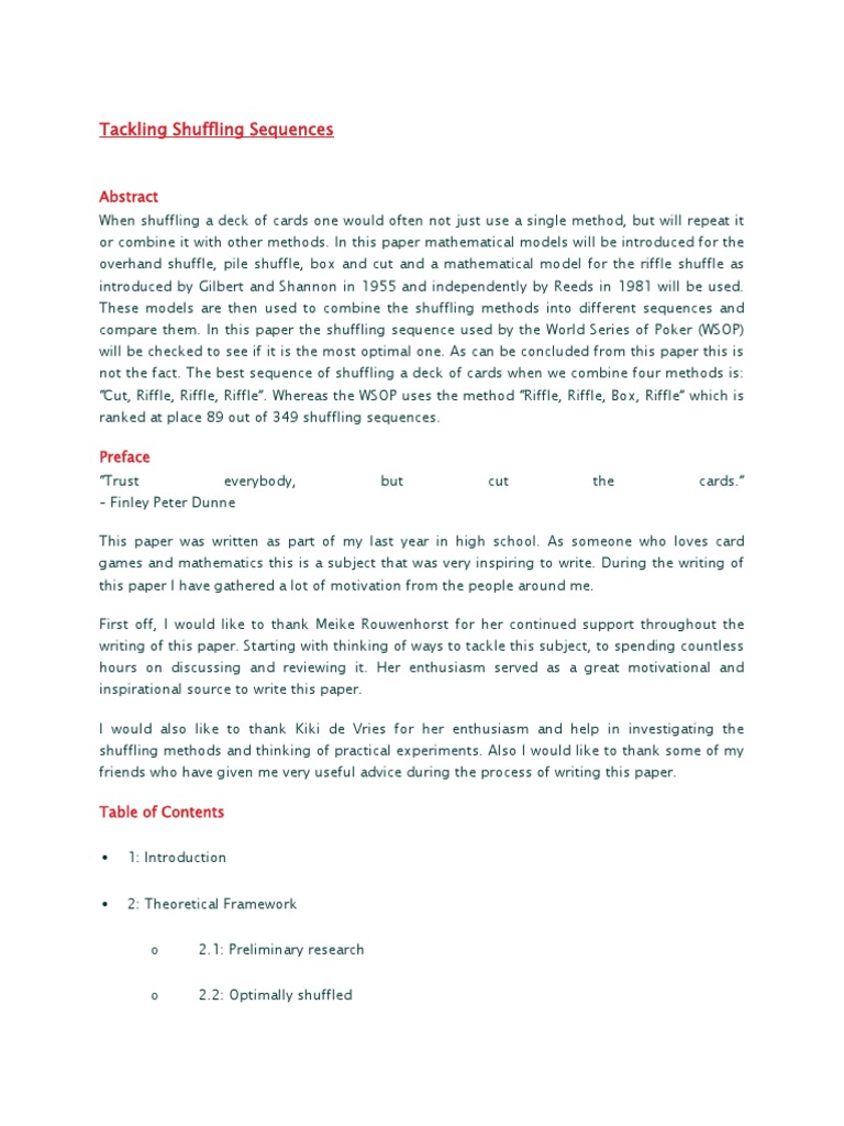 Tackling Shuffling Sequences | PDF | Teaching Mathematics