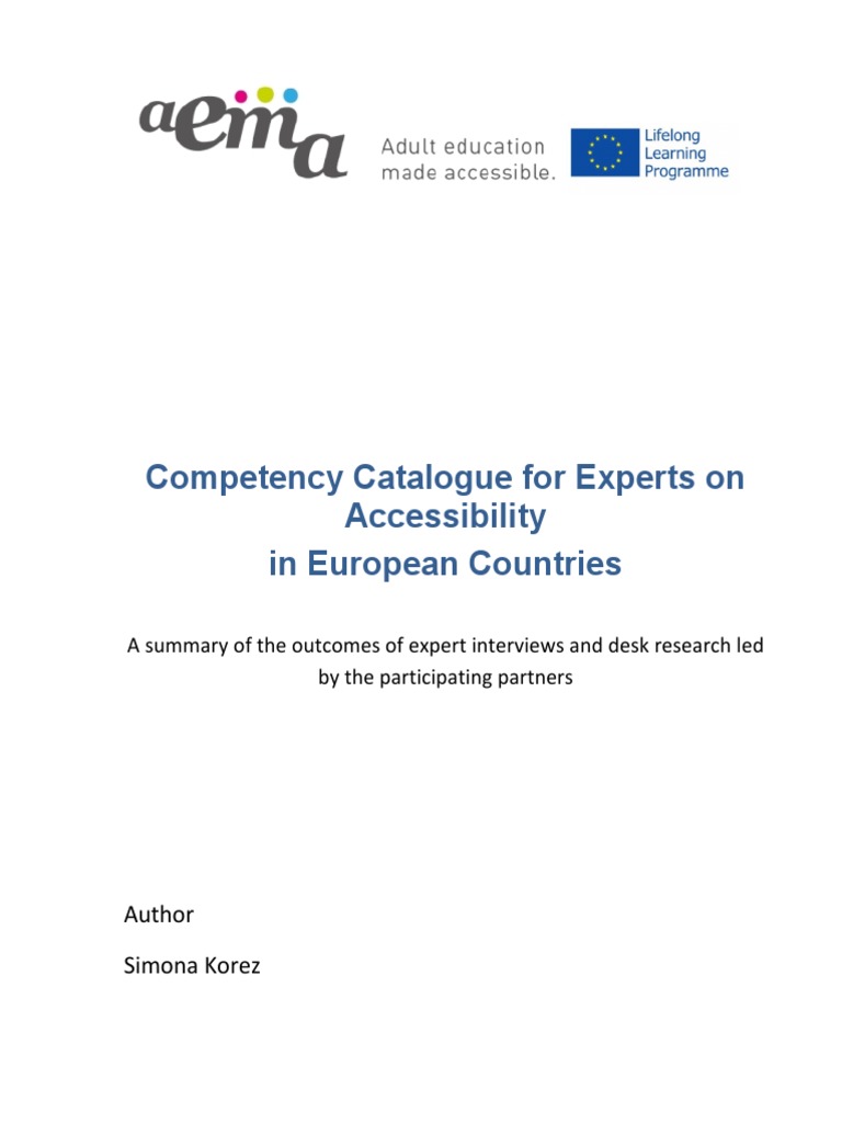 Competency Catalogue for Accessibility Experts | PDF | Accessibility ...