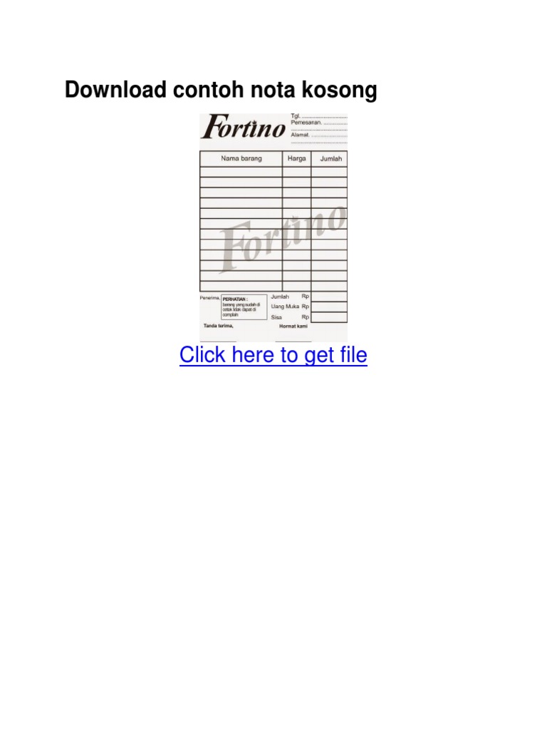 Contoh Nota Kosong | PDF
