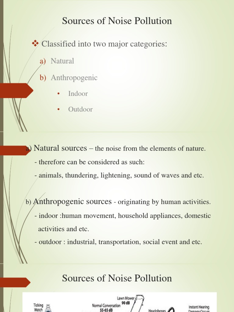 Types and Sources of Noise Pollution | PDF