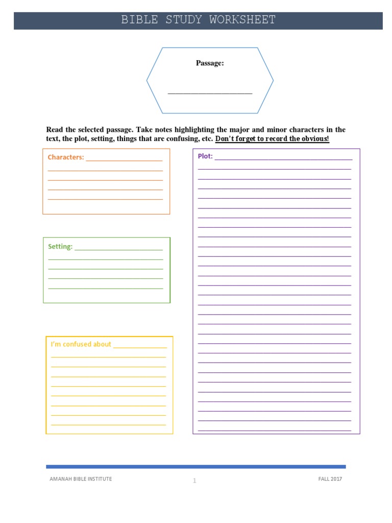 Bible Study Worksheet | PDF | Religious Texts | Bible