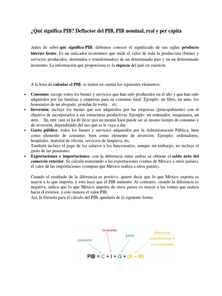 PIB Nominal y Real | PDF | Producto Interno Bruto | Inflación