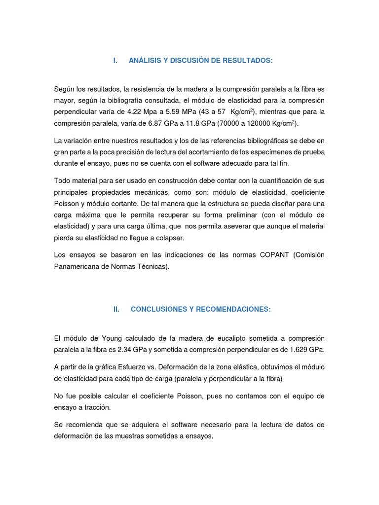 Análisis y Discusión de Resultados | PDF