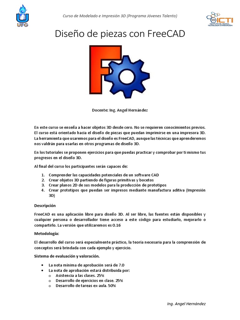 Guion de Clase para FreeCAD | PDF | Rotación | Impresión 3d