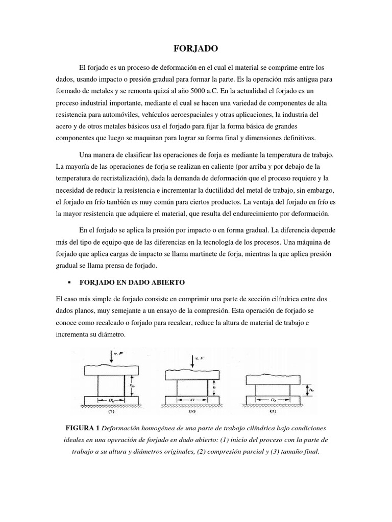 Forjado: Recalcado y Abarrilamiento | PDF | Forjar | Acero
