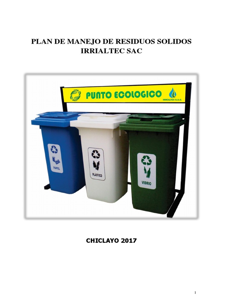 Plan Manejo Residuos Solidos | PDF | Residuos | Vertedero