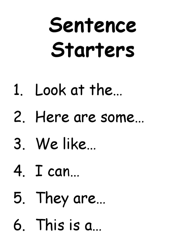 Sentence Starters | PDF
