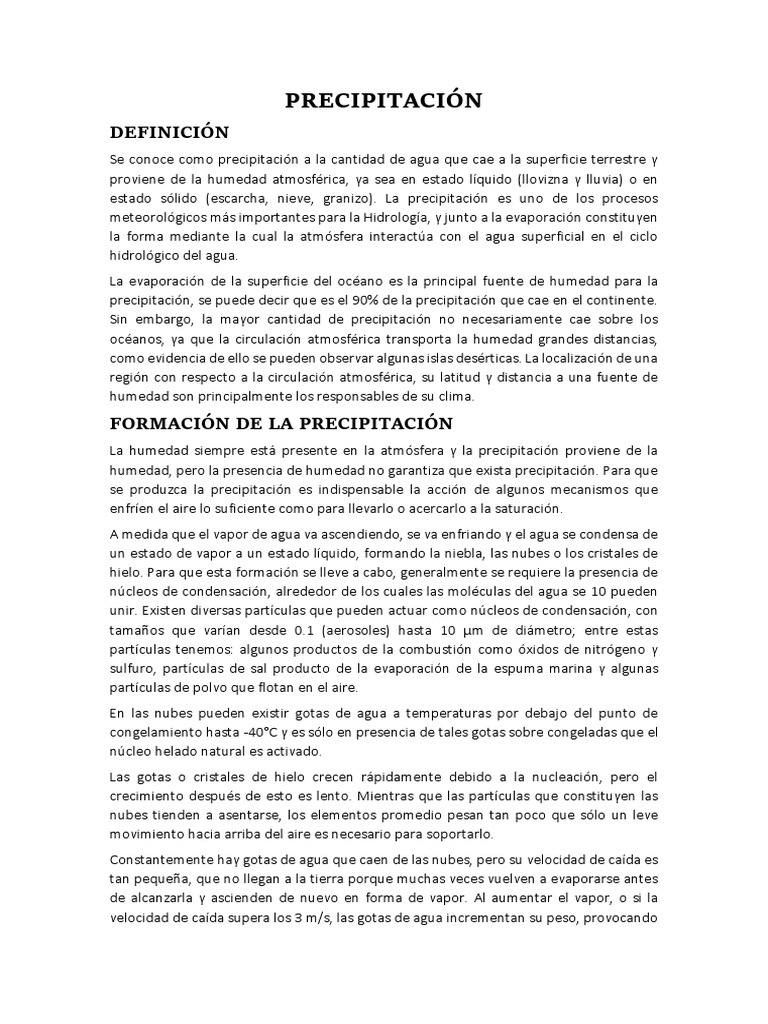 PRECIPITACIÓN | PDF | Precipitación | Partículas