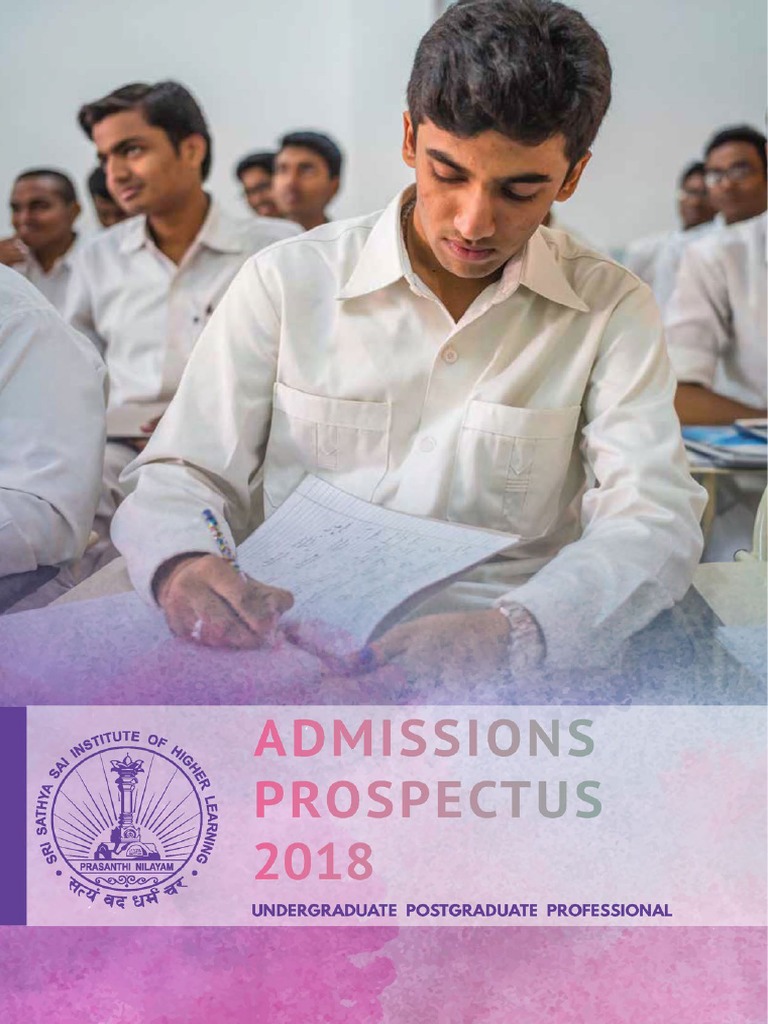 SSSIHL Admissions Prospectus 2018 | PDF | Career & Growth