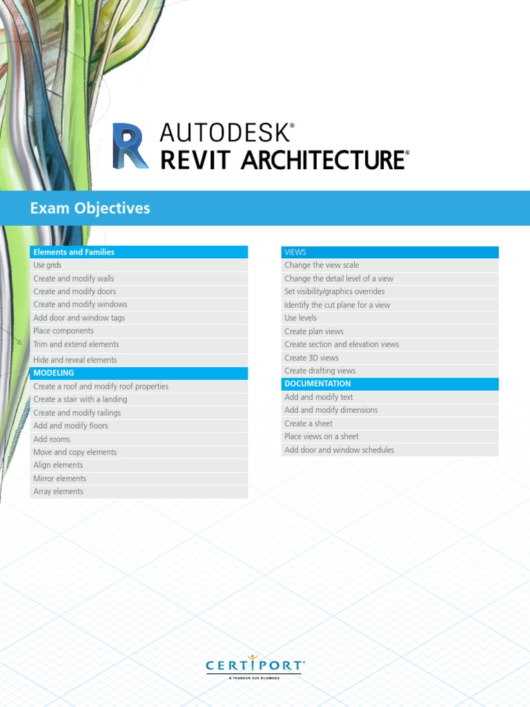 ACU Revit Architecture - Objetivos Del Examen | PDF