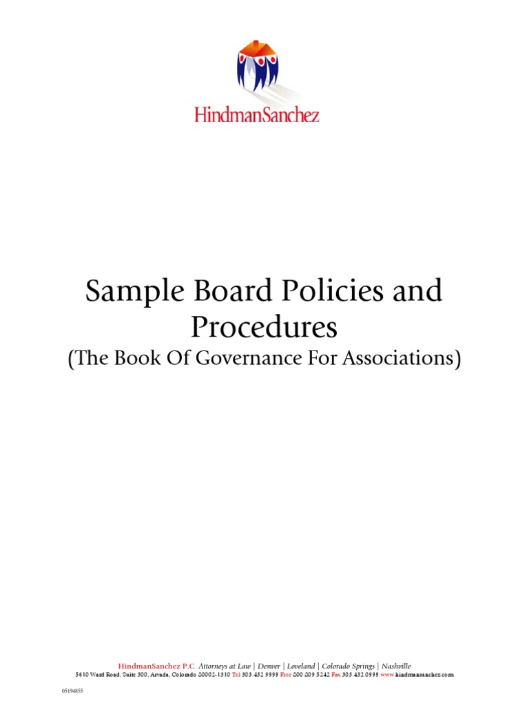 Sample Board Policies And Procedures Pdf Committee Board Of Directors