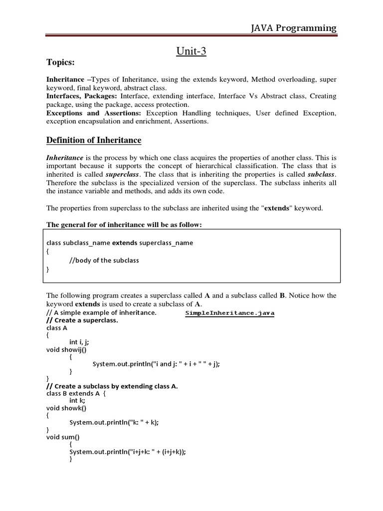 Understanding Inheritance, Polymorphism, and Abstraction through Java Programming Concepts | PDF ...