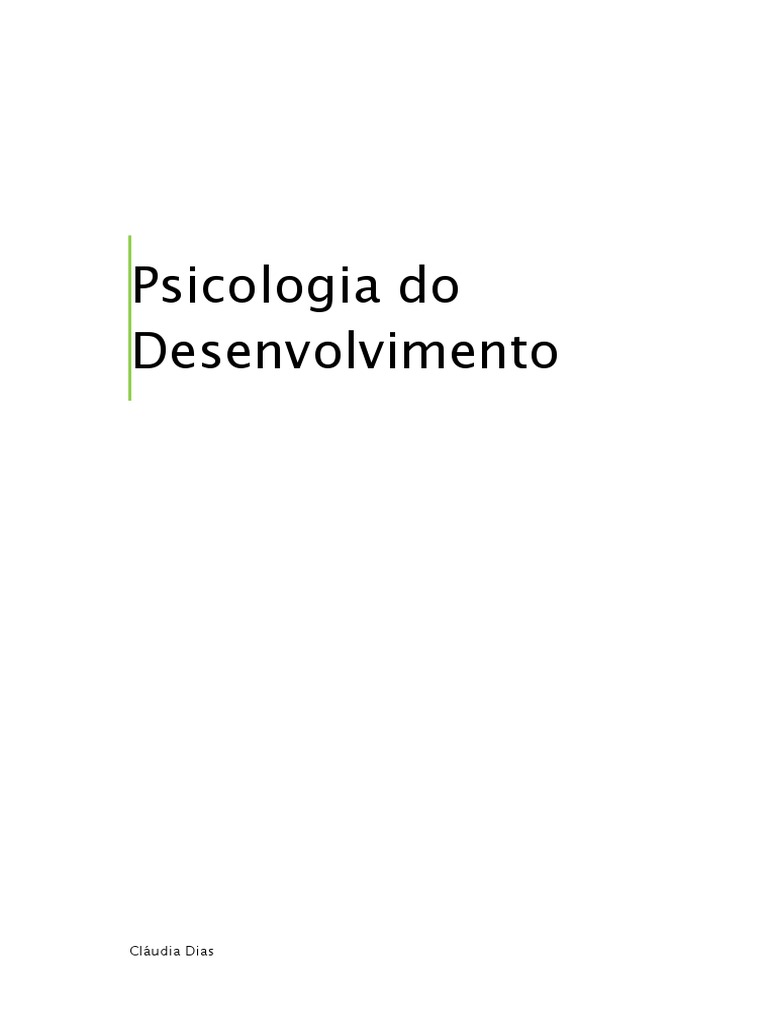 Psicologia Do Desenvolvimento | PDF | Behaviorismo | Psicologia