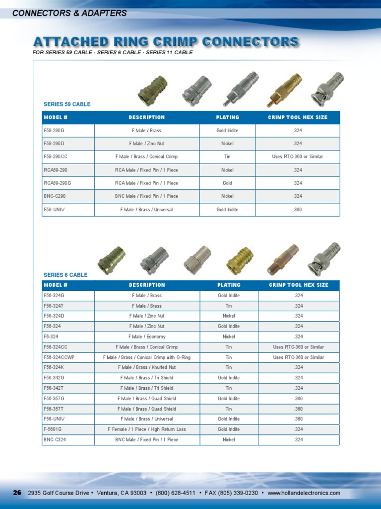 Connectors Crimp | PDF | Brass | Electrical Connector