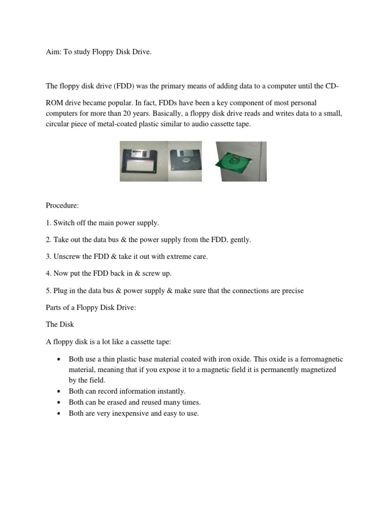 FDD | PDF | Floppy Disk | Disk Storage