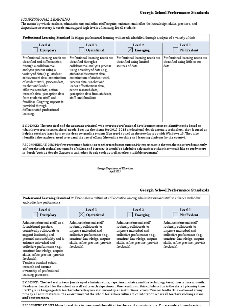 Gapss Rubric | PDF | Teachers | Educational Assessment