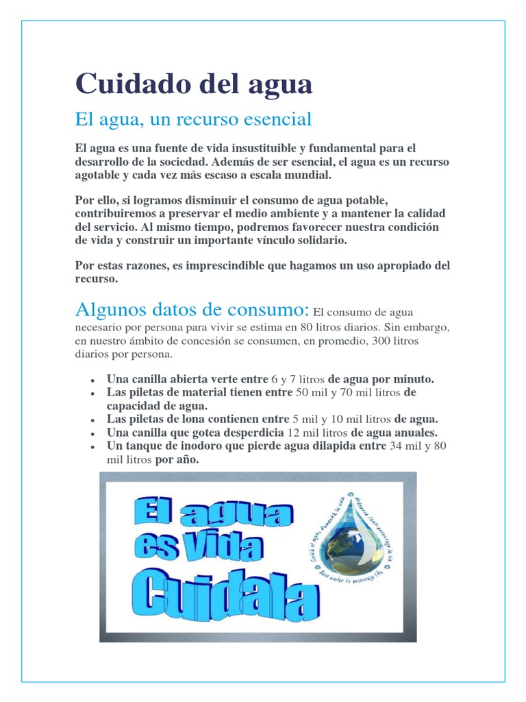 Cuidado Del Agua | PDF | Agua | Reciclaje