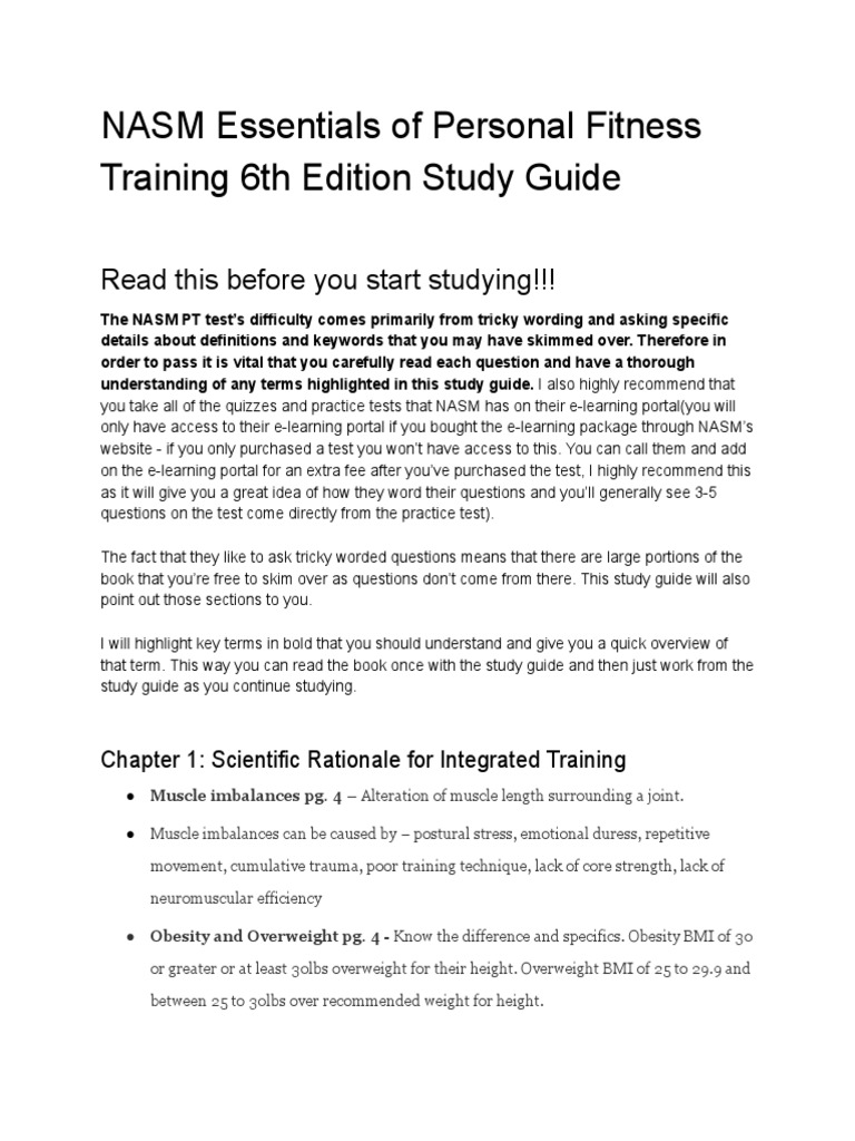 NASM 6th Edition Study Guide | Anatomical Terms Of Motion | Adenosine ...