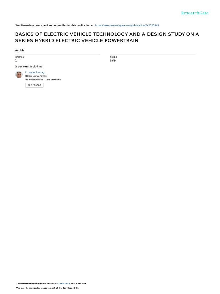 Basics of Electric Vehicle Technology and A Design | PDF | Electric ...