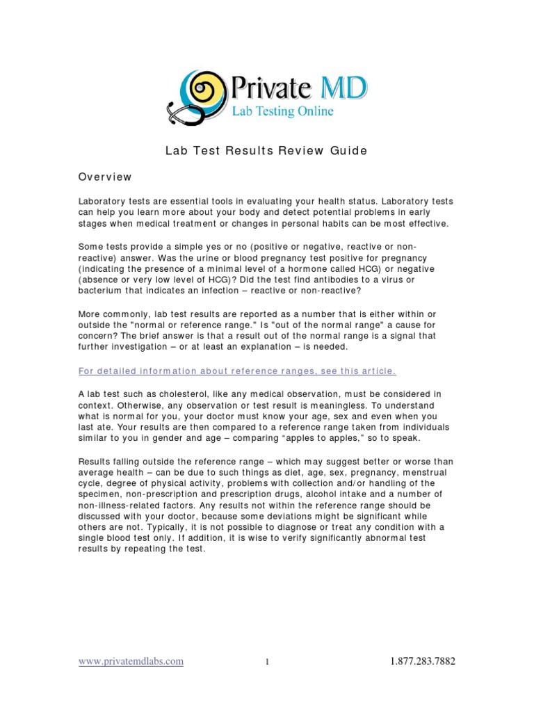Blood Test Interpretation PDF | PDF | Low Density Lipoprotein | Cholesterol