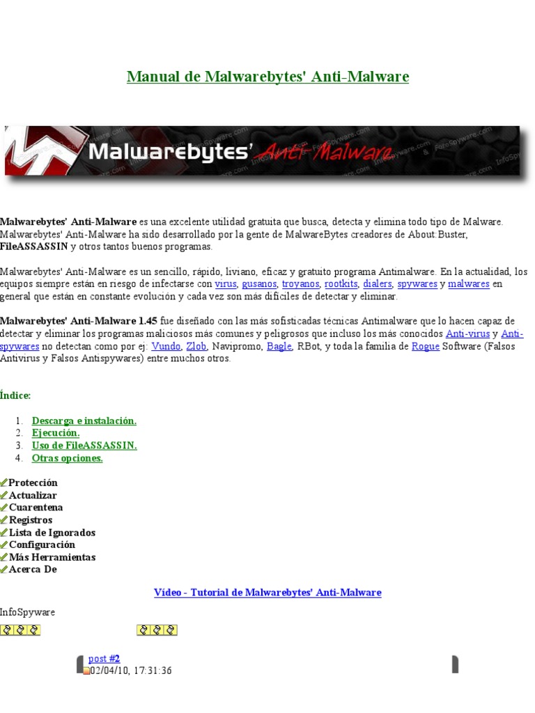 Guía de Uso de Malwarebytes | PDF | Malware | Cibercrimen