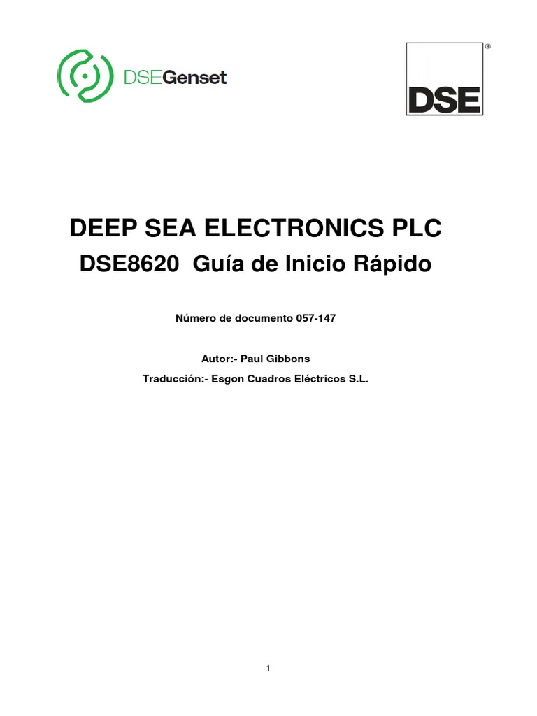 Manual de Operación Módulo DSE8620 | PDF | Módem | Generador eléctrico