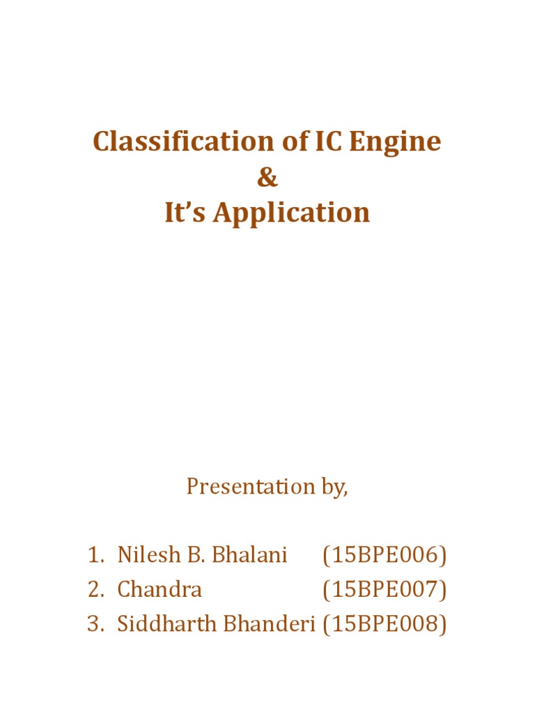 Classification of IC Engines | PDF | Internal Combustion Engine ...